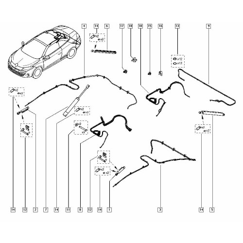 Renault Megane CC Convertible Individual Roof Rams 2010-2016